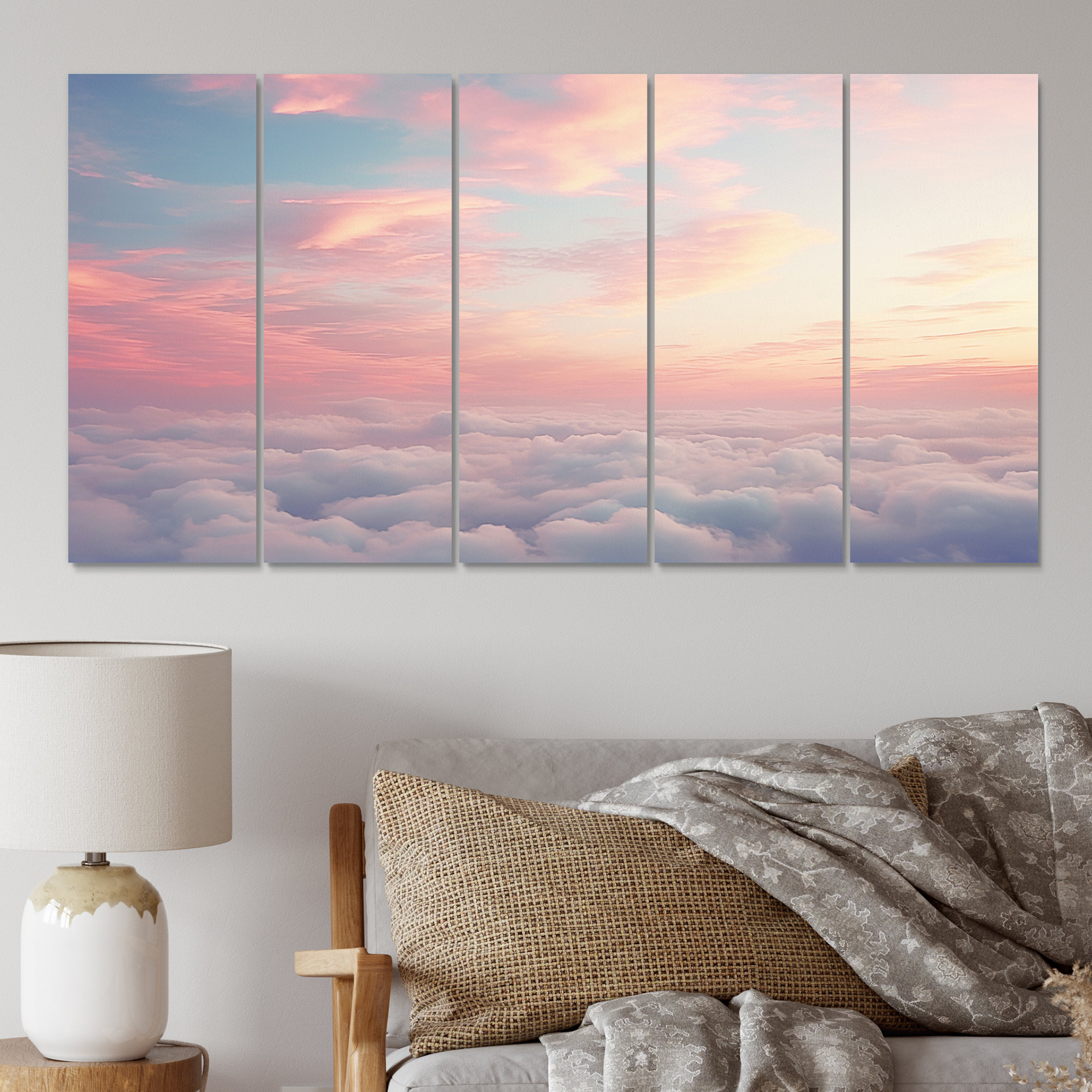 Latitude Run® Peach Sky Photo Astral Symphony IV - Landscapes Wall Decor - 5 Equal Panels ...